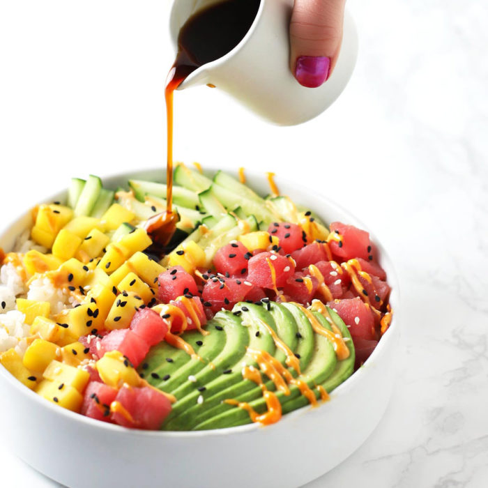 Poke Bowls de atún y picante | Receta PASO A PASO